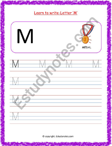 Preschool English Printable Worksheets for Alphabet M - Printable PDF ...