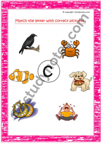 Senior KG English Alphabet Small Letter c Worksheets | Estudynotes