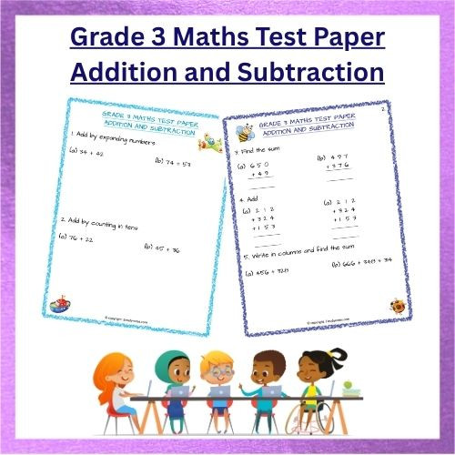 Grade 3 Maths Test Paper - Addition and Subtraction | Estudynotes