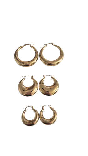 Gold-Filled Timeless Hoop Earrings – Classic Elegance in Three Sizes ...