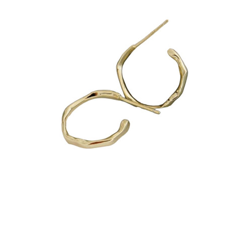 Sandy Toes Irregular Hoops Sterling Silver or Gold | CKGems