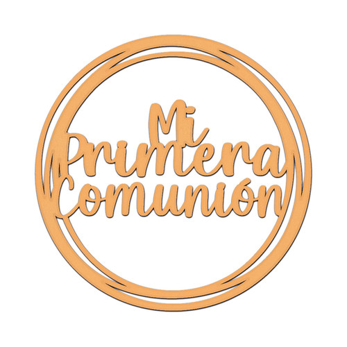 Letrero Mi Primera Comunión Circular 60cm MDF 6mm | Maskdetalles