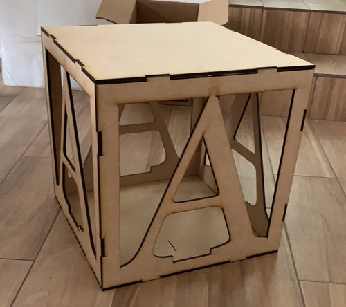 Cubo Madera MDF 6mm 30cm Personalizado | Maskdetalles