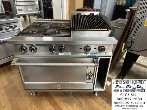 HESTAN HSOP 36 NG - 42" CUSTOM BUILT 4 BURNER STOVE RAISED CHARBROILER ...