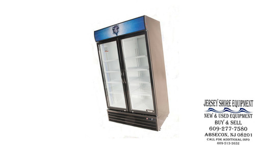 BISON BGM - 35 TWO DOOR REACH IN GLASS REFRIGERATOR / MERCHANDISER - 35 ...