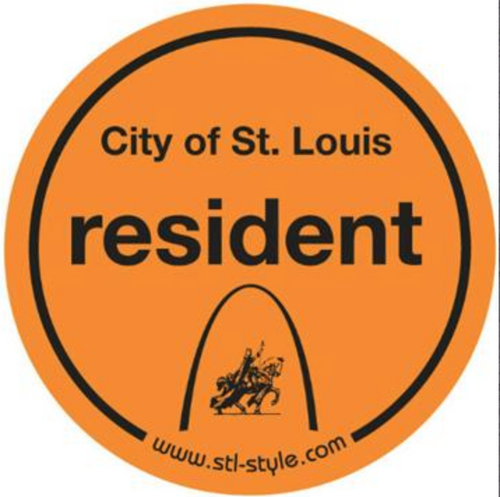City of St. Louis Resident Sticker - Orange | STL-Style