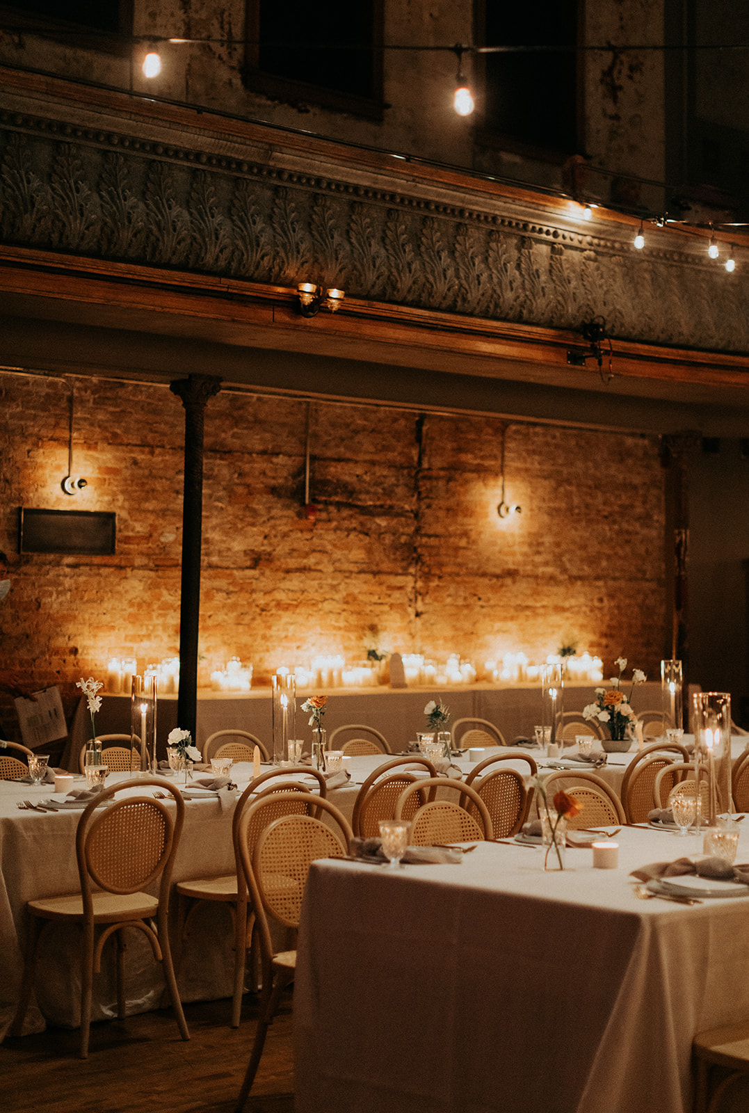 Neutral-chic wedding at a historic music hall