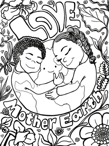 Love Mother Earth Coloring Page | Mo’ArtCee
