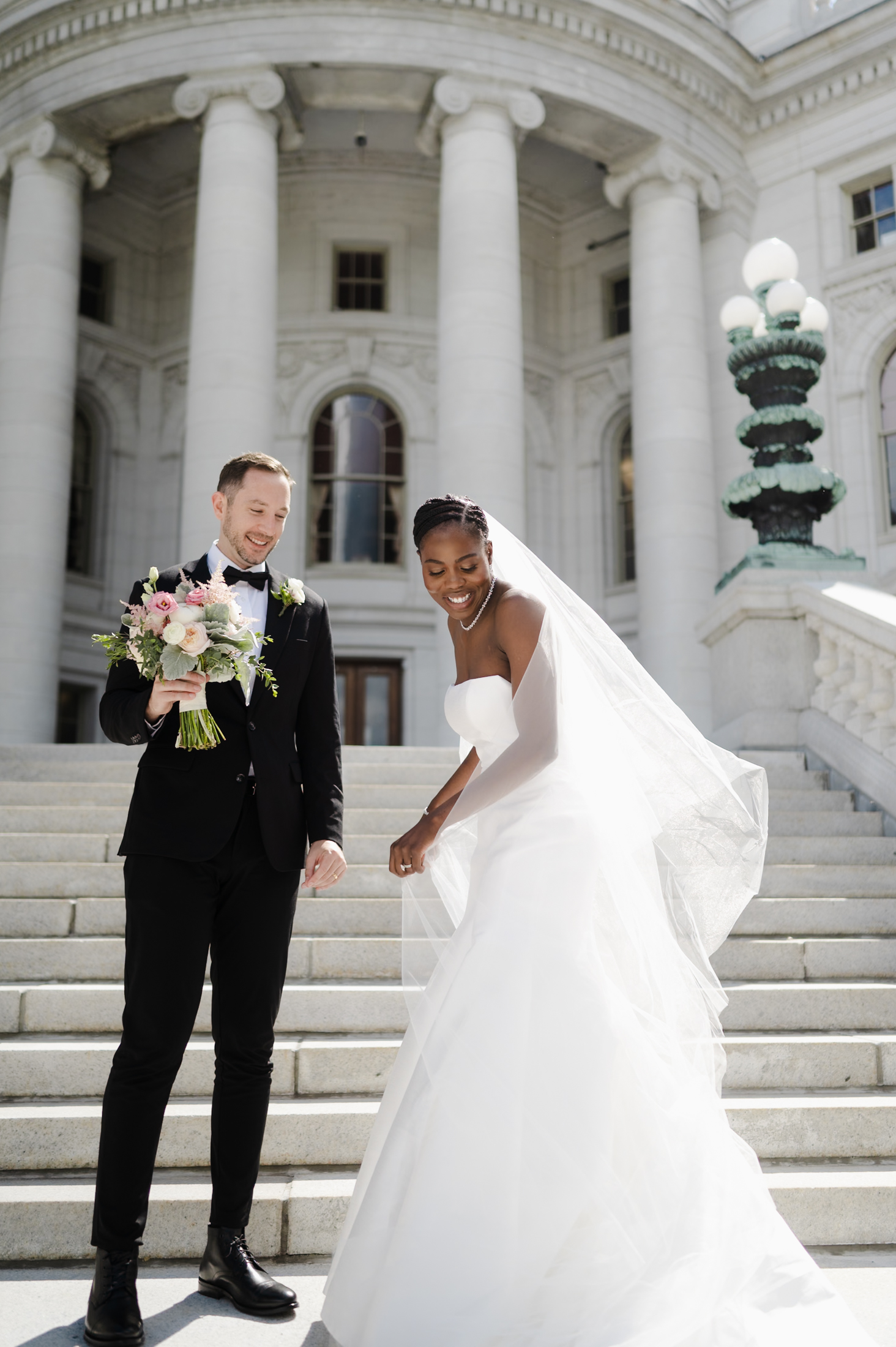 Elegant Wedding Photos at the Capitol in Madison, Wisconsin