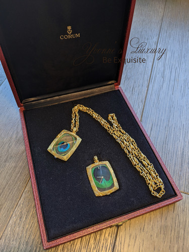 Corum Extremely Rare 18K YG Peacock Feather Dial Pocket Watch | Yvonne ...