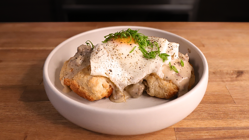 Flaky Biscuits and Homemade Sausage Gravy