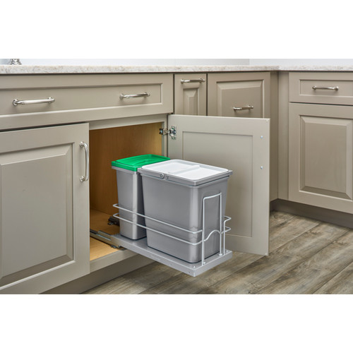 Single Tier Bottom Mount Pull Out Steel Wire Organizer | Luxor Cabinet