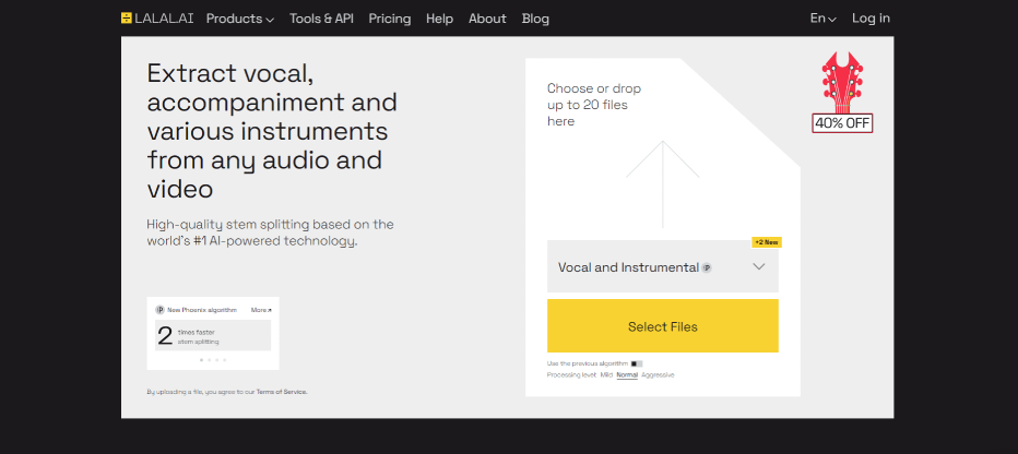 LALAL.ai | AI-Powered Vocal Remover and Music Source Separation Service