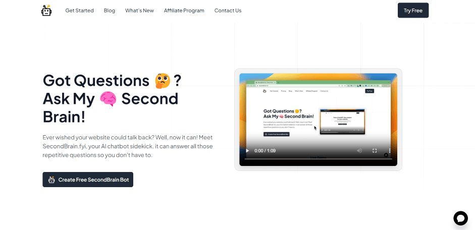 SecondBrain AI | Website's AI-Powered Personal Assistant for Optimal ...