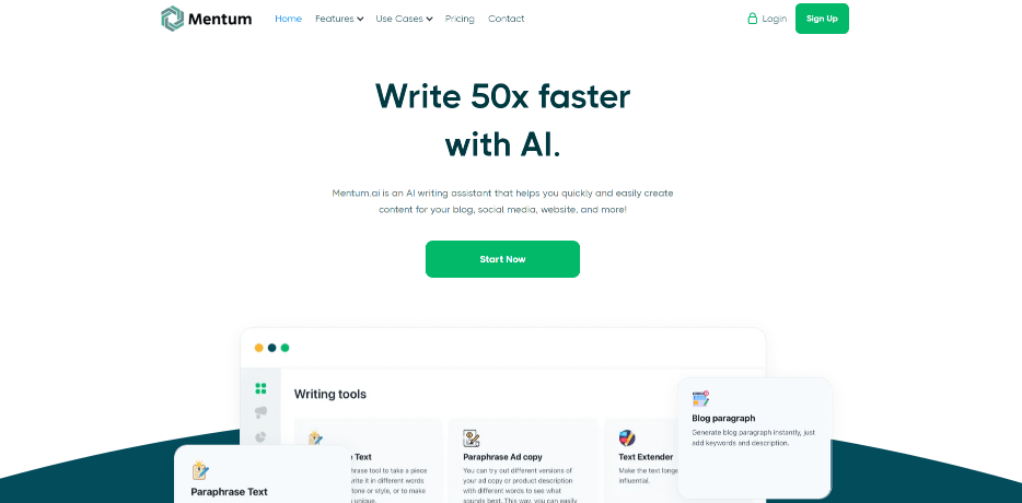 Mentum.ai | Powerful AI Writing Assistant for Content Creation