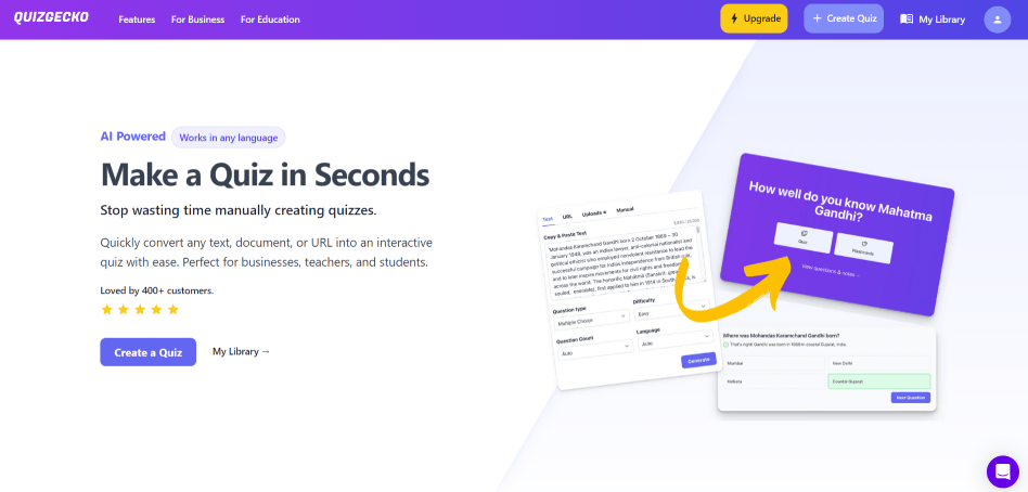 Quizgecko | AI-Powered Quiz Generation Tool
