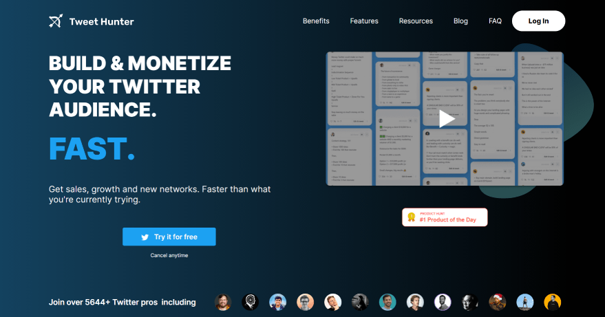 Tweet Hunter | Boost Your Twitter Performance With AI-Power