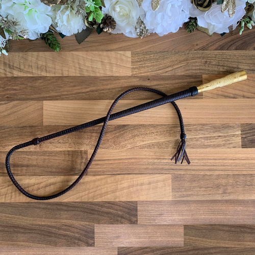 Braided Leather Welsh In Hand Whip | JMJ CANES