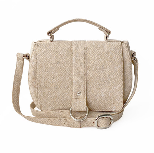 Snake Effect Cork Saddle Bag | Debbie MacPherson