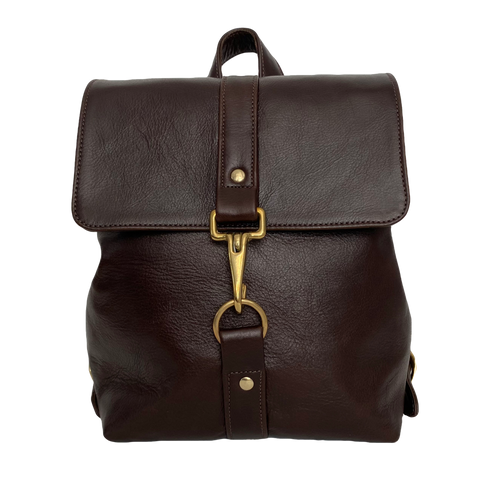 Small Leather Backpack - Chocolate Brown | Debbie MacPherson