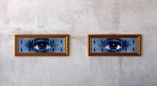 EYES TILES | SURREALISM CERAMIC ART | FRAMED TILES | READY TO HANG ART