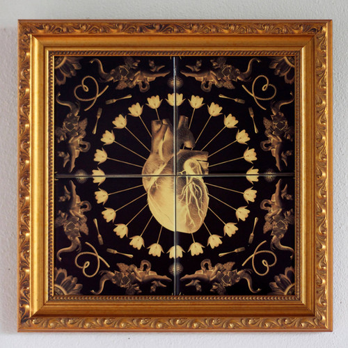 HEART CERAMIC TILE | DECOR TILES | ANATOMY HEART ART