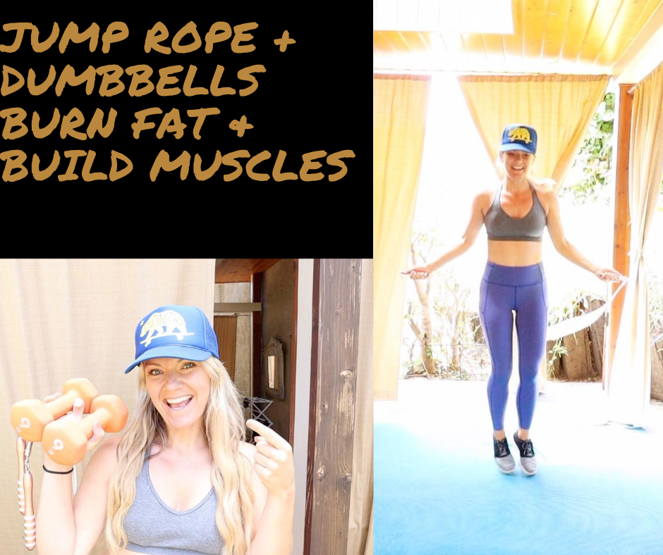 Jump rope and dumbbell workout to burn fat and build muscle at homejump ...