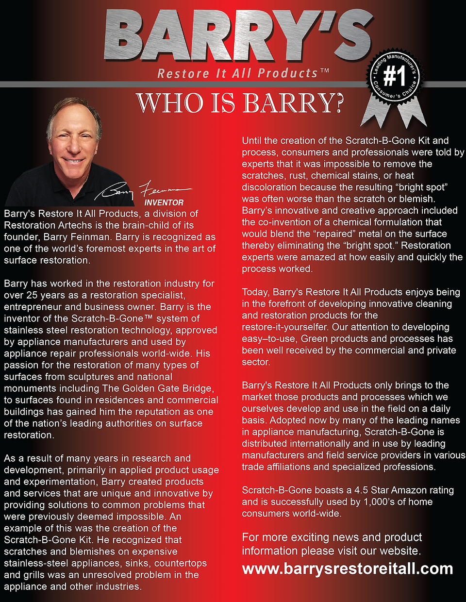 About | Barry's Restore It All Products