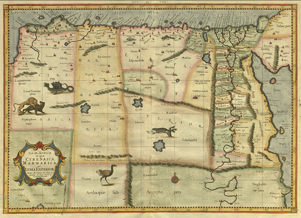 Siwa and its region in the geographical maps "Tertia Africae Tabula ...