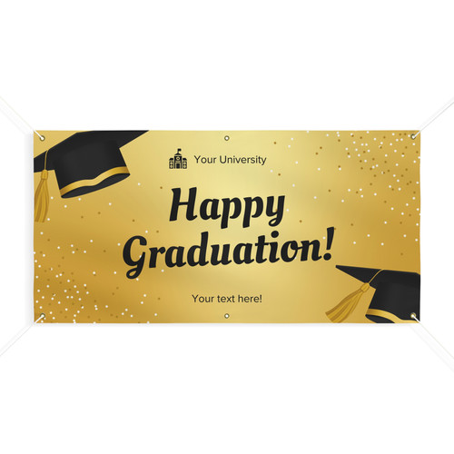 Custom Graduation Banner - Happy Graduation Celebration Decoration ...