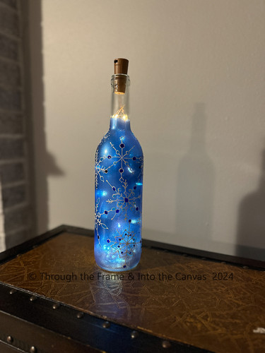 Frosted Blue Ice Wine Bottle | Through the Frame