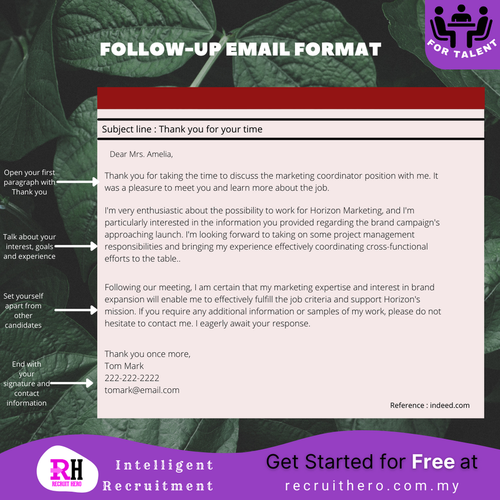 Follow-Up Email Examples For After the Interview | Recruit Hero