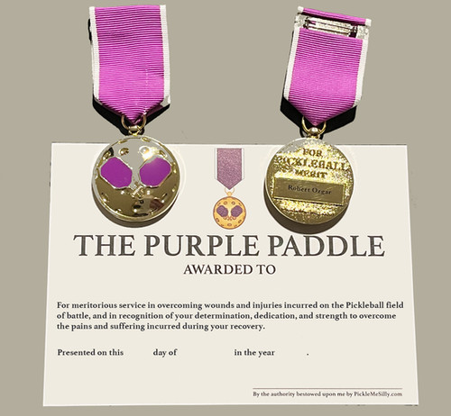 The Purple Paddle Award Medal - Support your wounded Pickleball friends ...