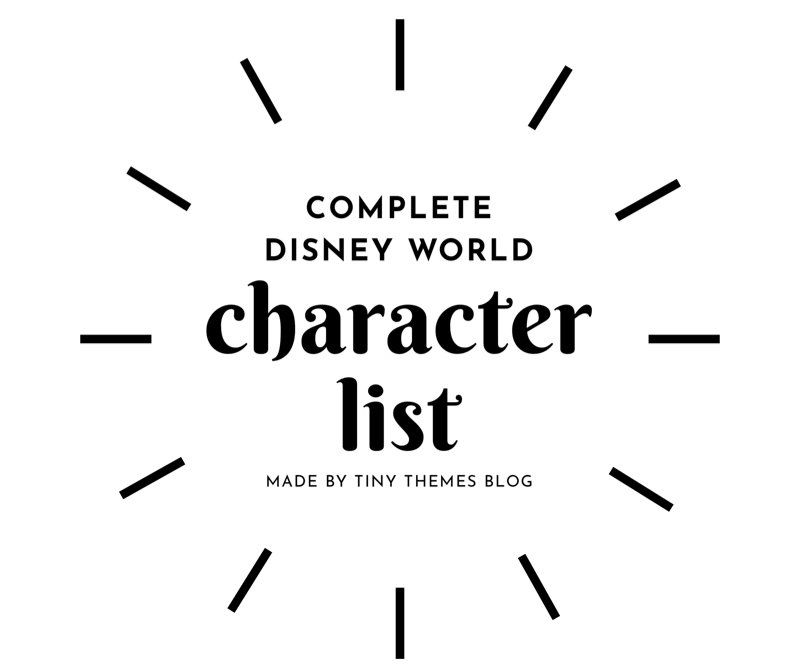 Complete Walt Disney World Character List PDF