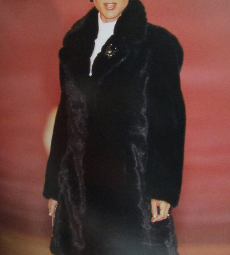 ST. JOHN Black Faux Fur Full Length Long Coat 8 Medium | Bellissima ...