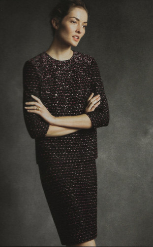 ST. JOHN Black Pink Caviar Wool Blend Knit Sequin 3/4 Sleeves Top 4 ...