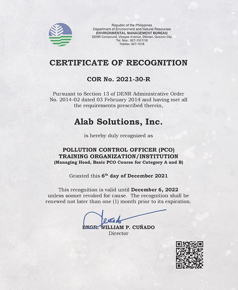 Pollution Control Officer Training | ALAB Solutions Inc | San Fernando ...