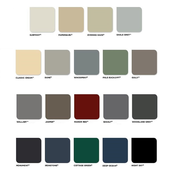 Colour Chart | Plant-It Box | Planter Boxes