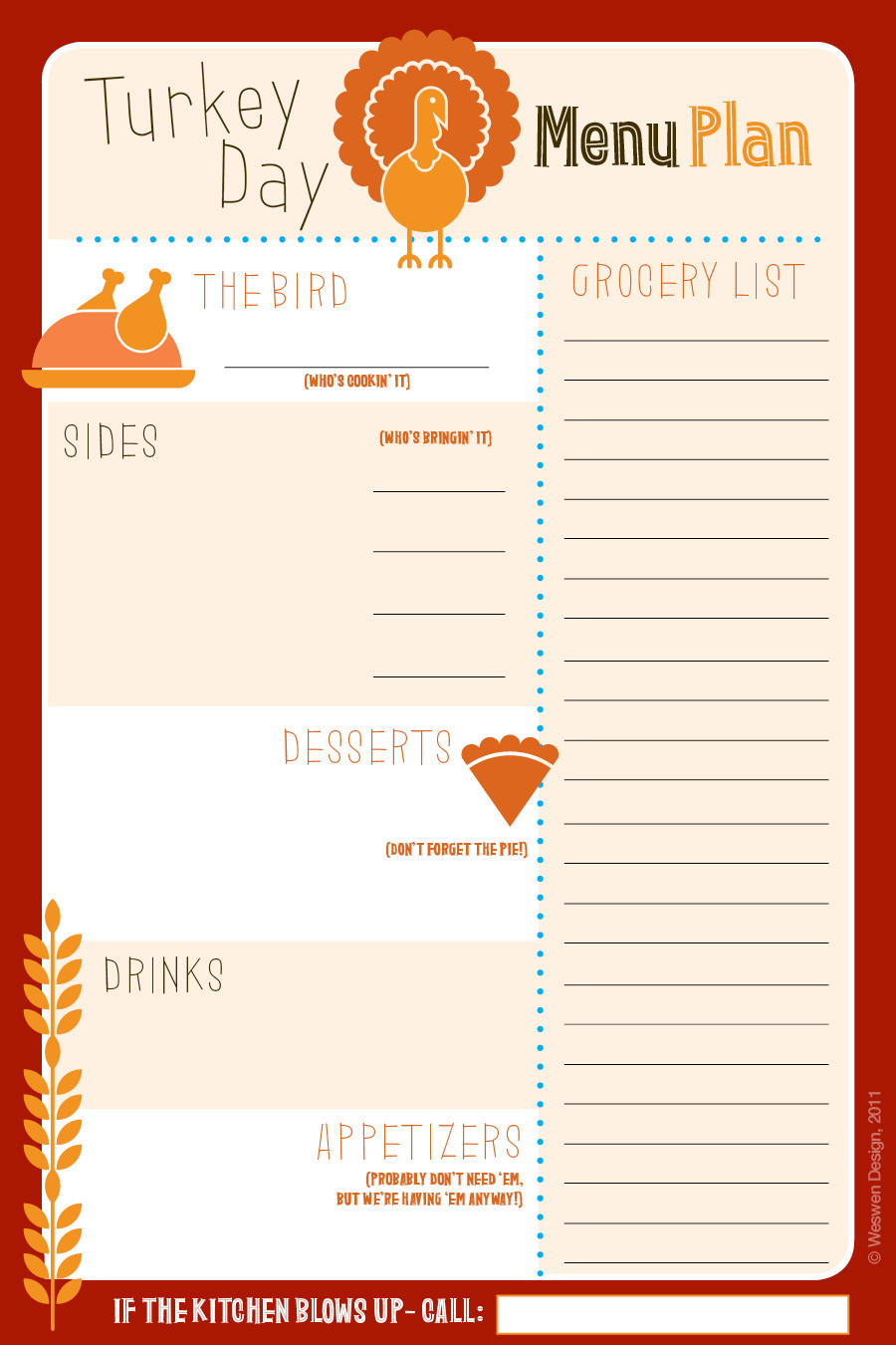 Thanksgiving Day Meal Planner