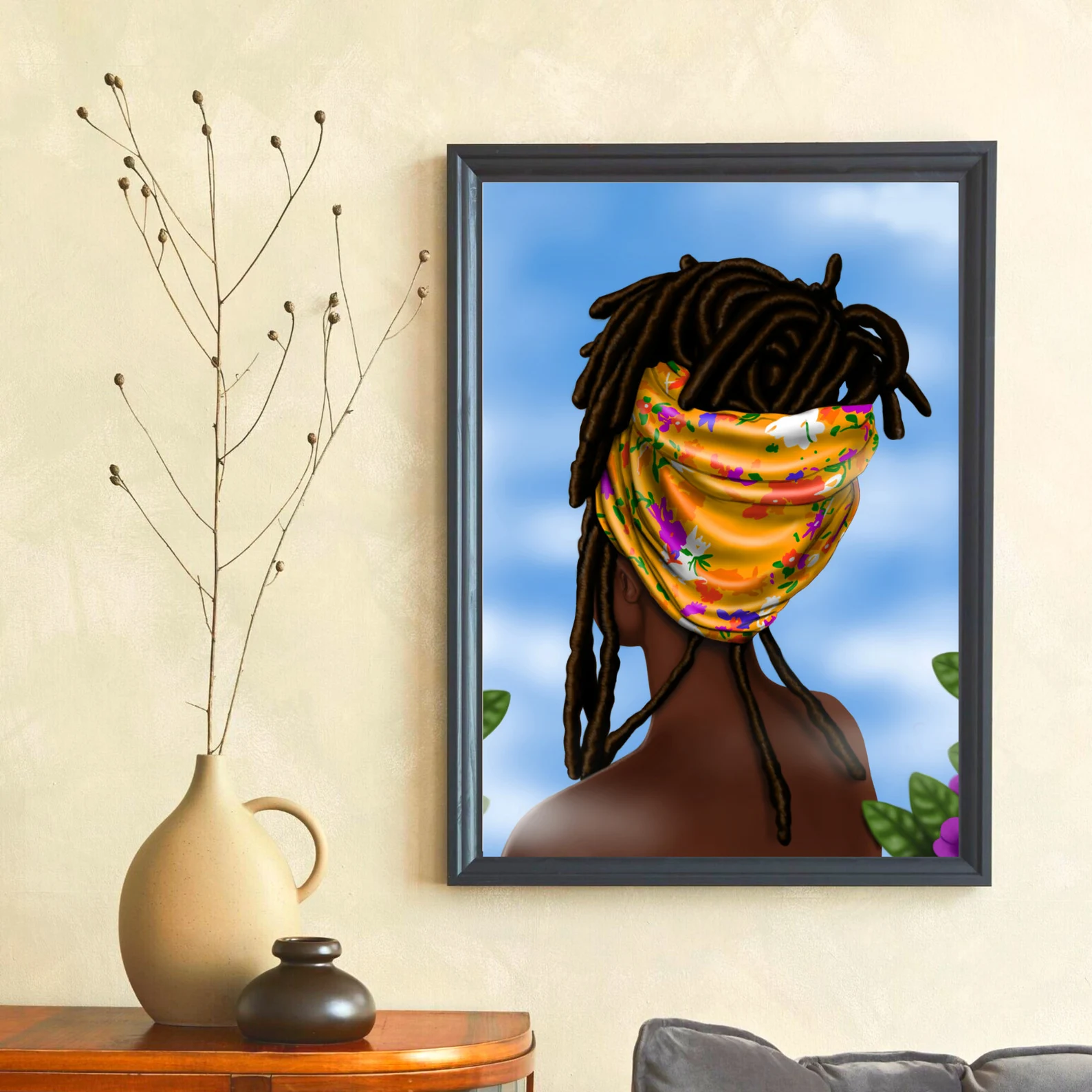 Locs | Digital Painting | Black Art | Digital Art Print | Home Decor ...