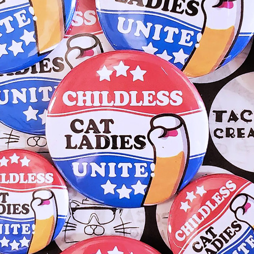 Childless Cat Ladies Unite! Buttons and Magnets | TacoCat Creations