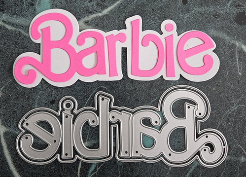 Barbie Word & Frame Metal Cutting Die | Scrapbuck