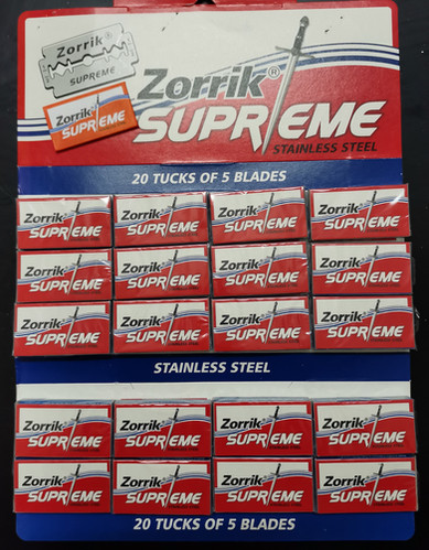 Zorrik supreme double edge razor blades. | Yaqi supplies & MSC