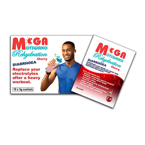 Mega Motswako Rehydration Cherry 10x5g sachets | Castle walk Pharmacy