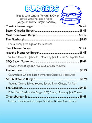 MENU | Restaurant | Scoops Ice Cream and Grille | Mountville