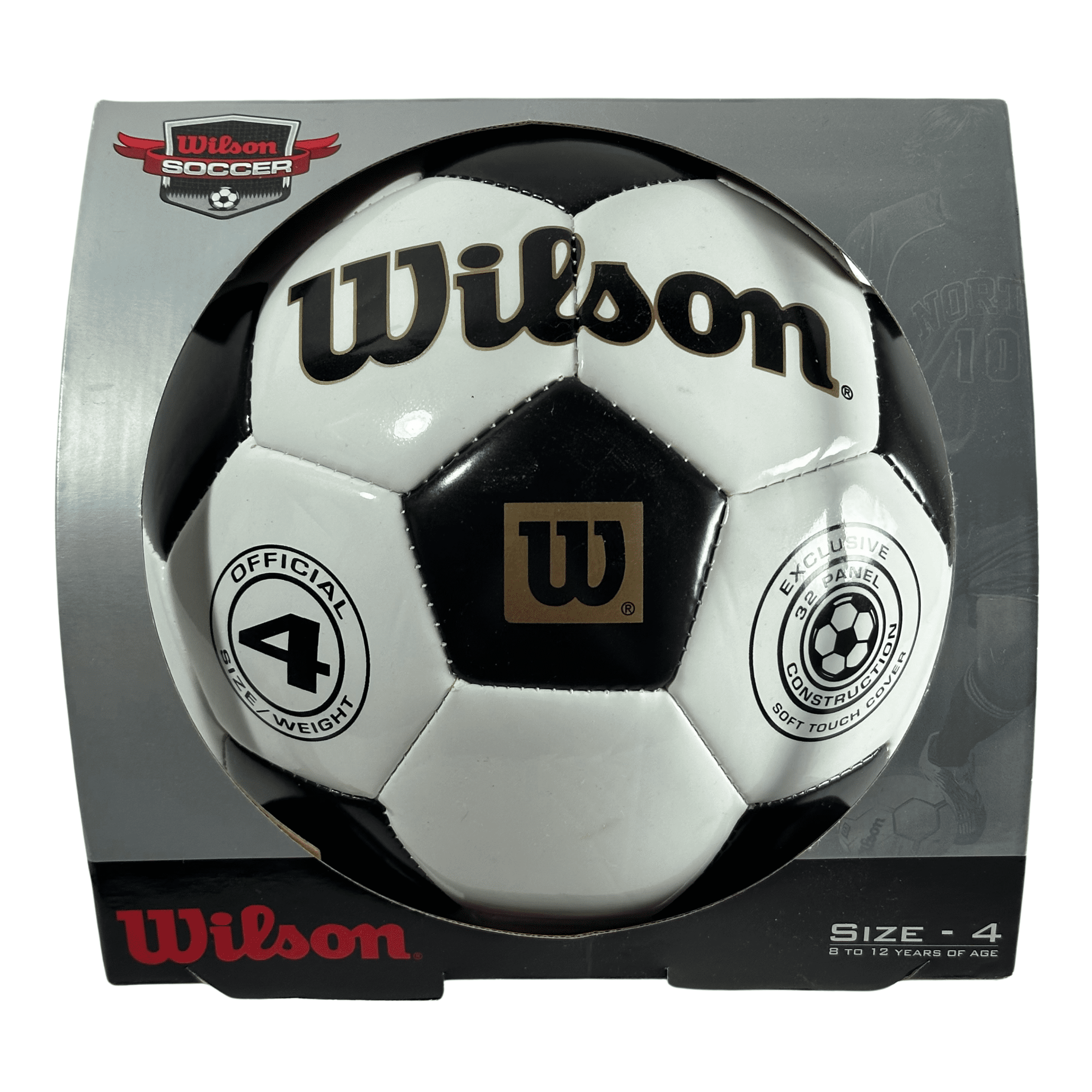 wilson-black-white-size-4-soccer-ball-for-youth-ages-8-12-vintage-2007 ...