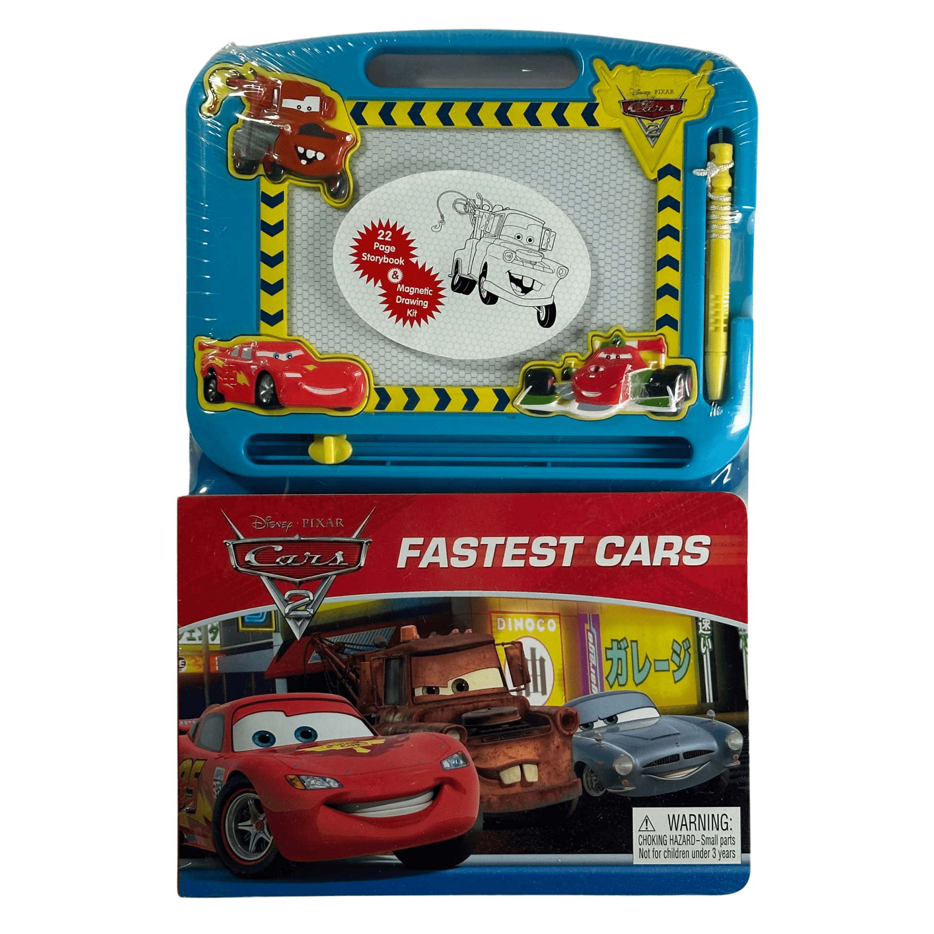 disney-pixar-cars-2-fastest-cars-storybook-drawing-board-set-new-a2841