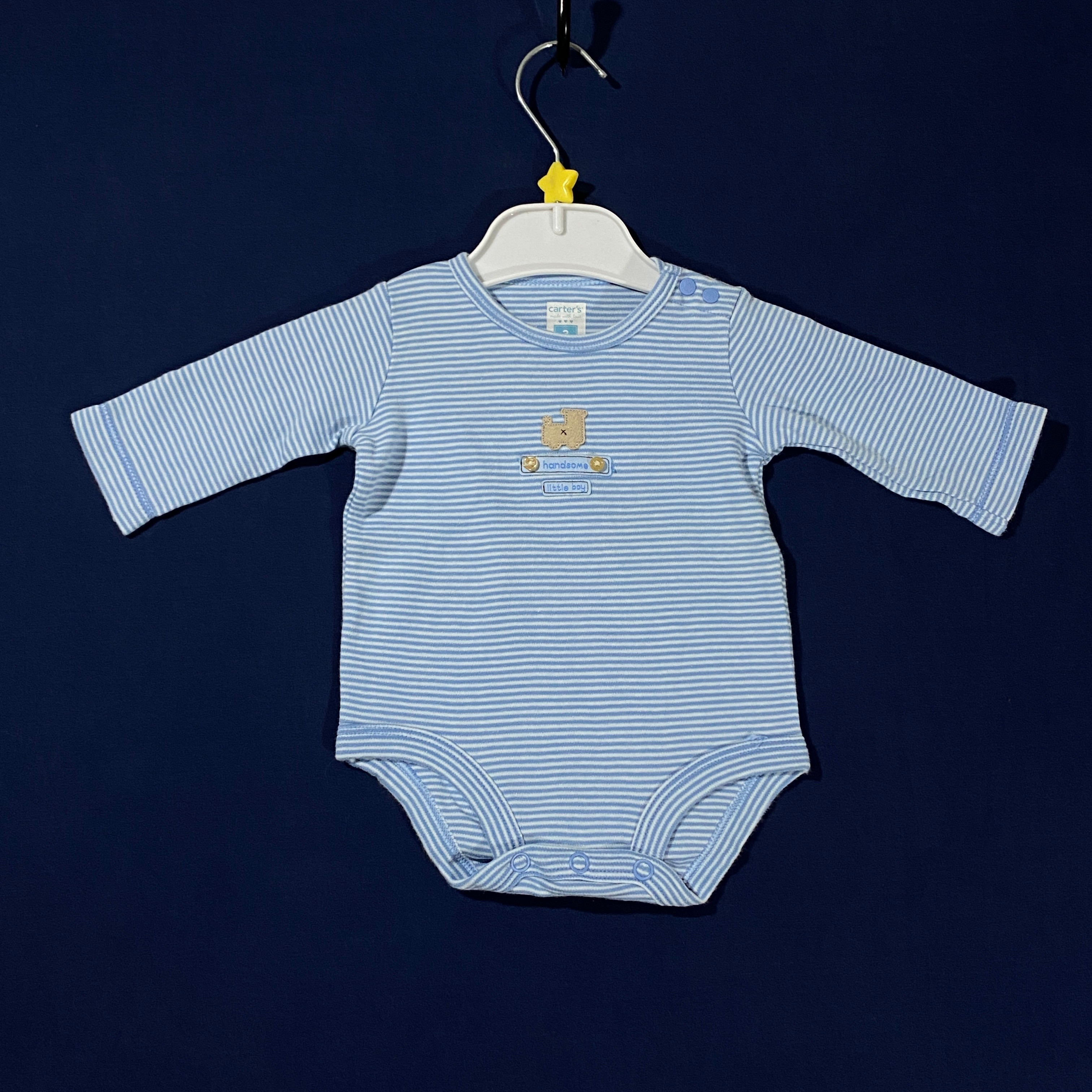 carter-s-made-with-love-size-3-months-train-themed-striped-onesie