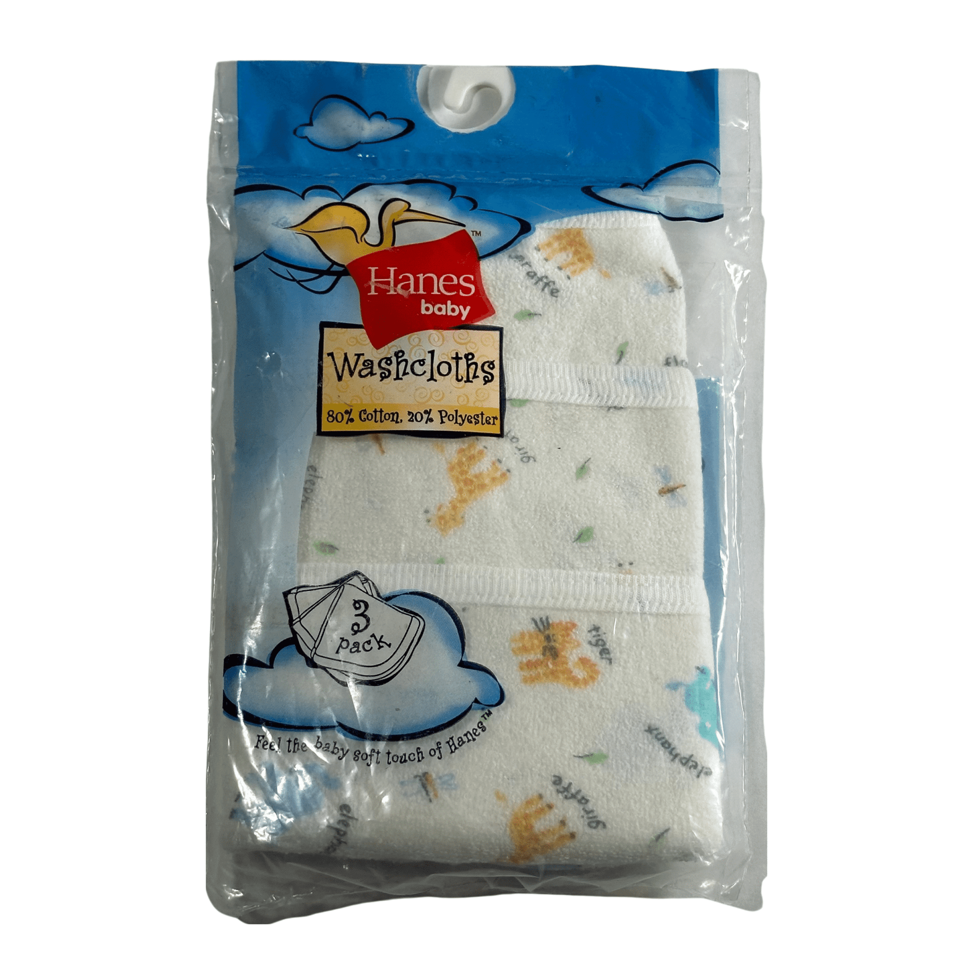 hanes-baby-washcloths-3-pack-zoo-wild-animals-themed-2000-new-a3006