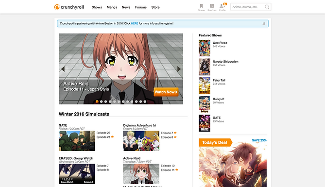 Crunchyroll Redesign | jamesszeto